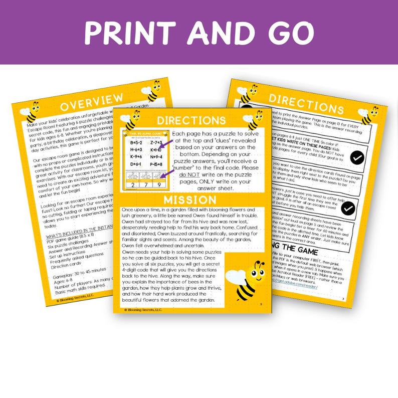 Fall Garden Escape Room | Printable Children's Game | Escape Room for ...