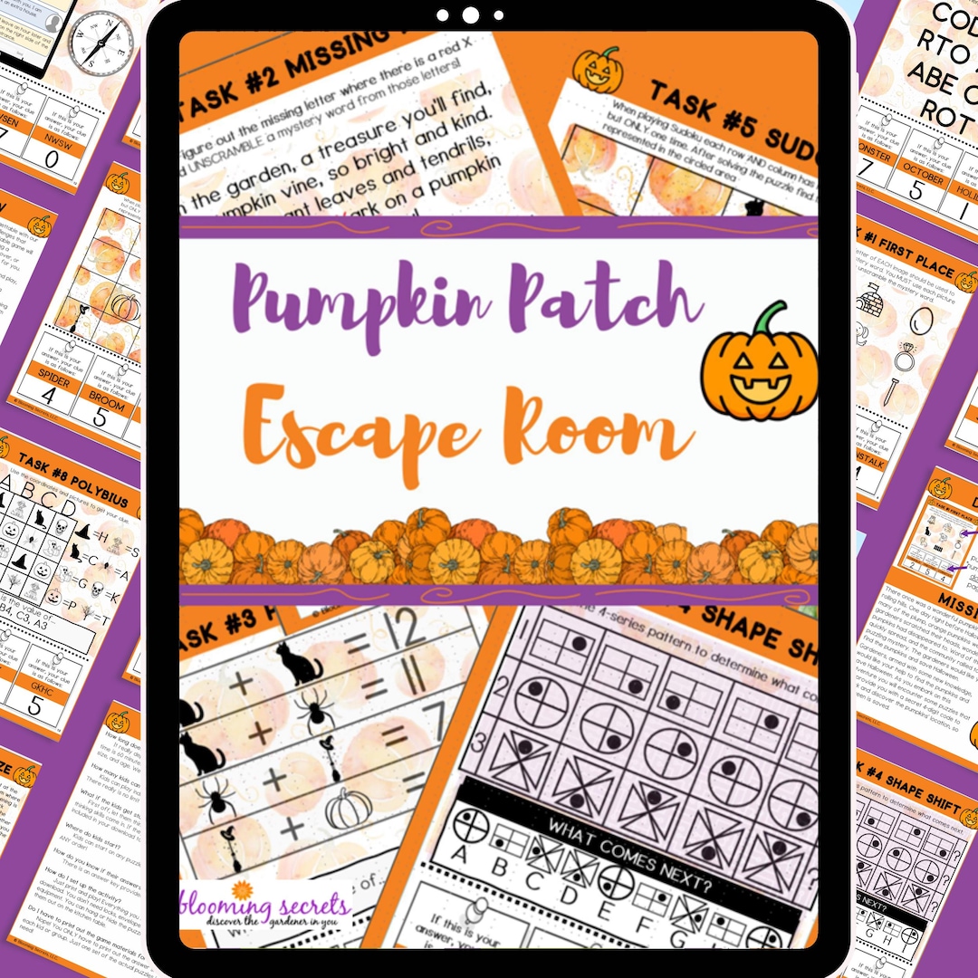 Pumpkin Patch Escape Room Game | Halloween Escape Room | Printable ...