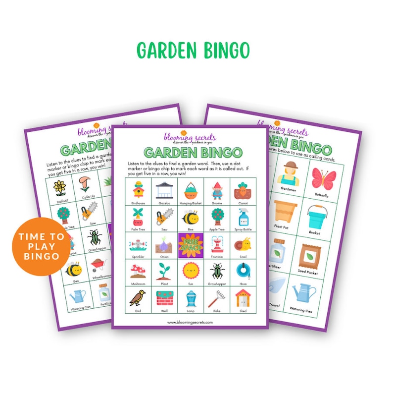 Garden Bingo Bundle | 3 Separate Bingo Games | Fun Game for All Ages ...