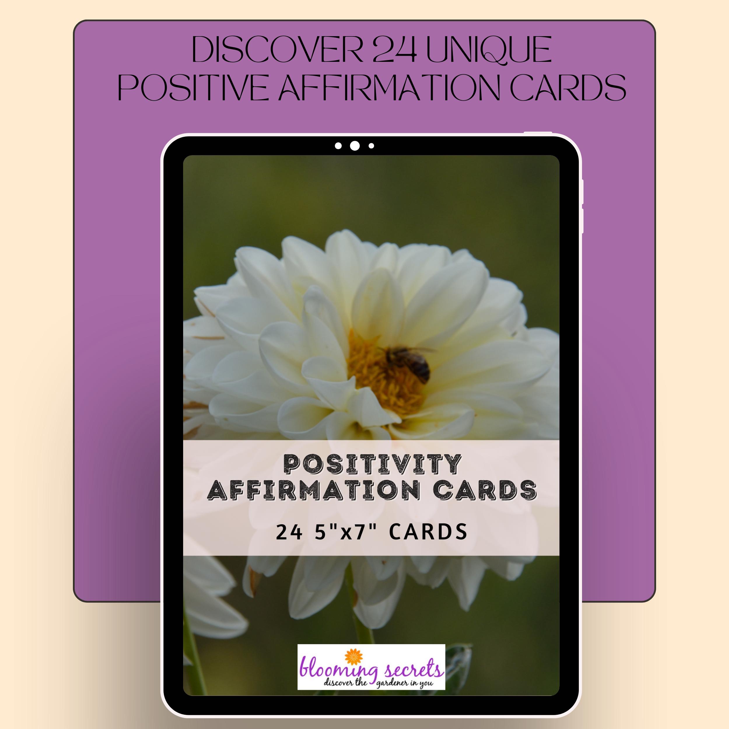 Positive Affirmation Cards With Floral Photography | 24 Printable ...