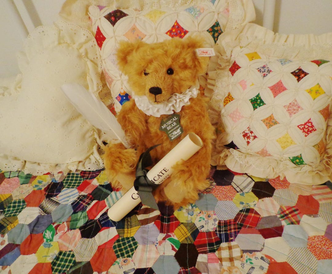STEIFF POET BEAR a Numbered Limited Edition 1998 Musical Bear With ...