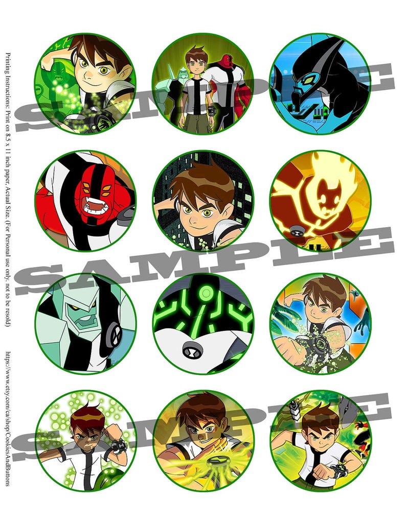 Ben 10 Stickers Printable - Printable Word Searches