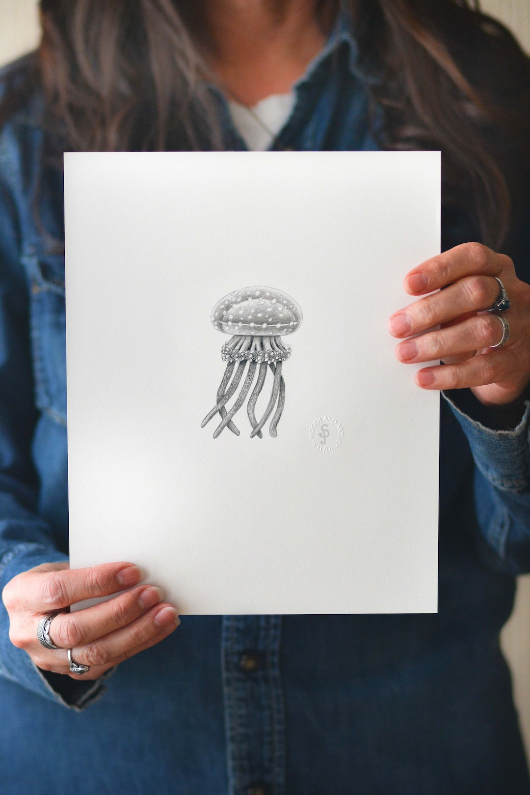 Jellyfish Art Print -original Jellyfish Graphite Drawing - Signed by ...