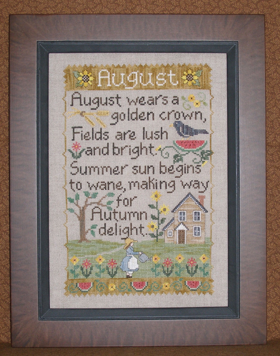 AUGUST SAMPLER Pattern for Counted Cross Stitch Instant PDF - Etsy