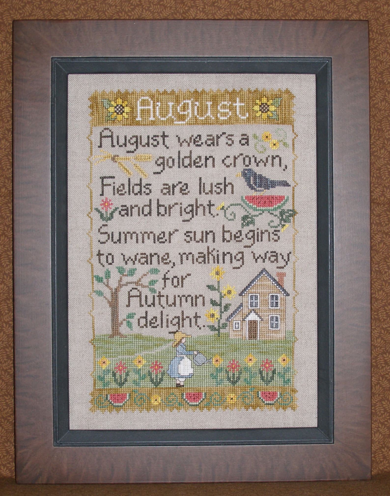 AUGUST SAMPLER Pattern for Counted Cross Stitch Instant PDF - Etsy