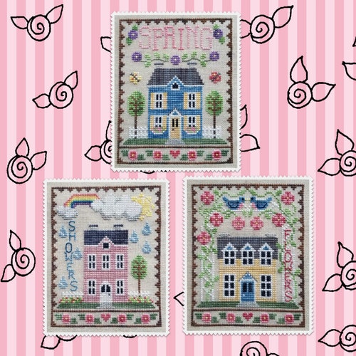 VALENTINE HOUSE TRIO Digital Pattern for Cross Stitch by - Etsy