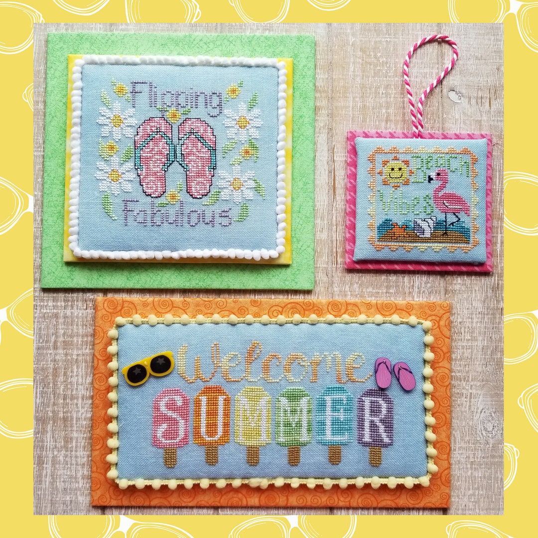 SUMMER VIBES; Digital E-pattern for Cross Stitch by Waxing Moon; Three ...