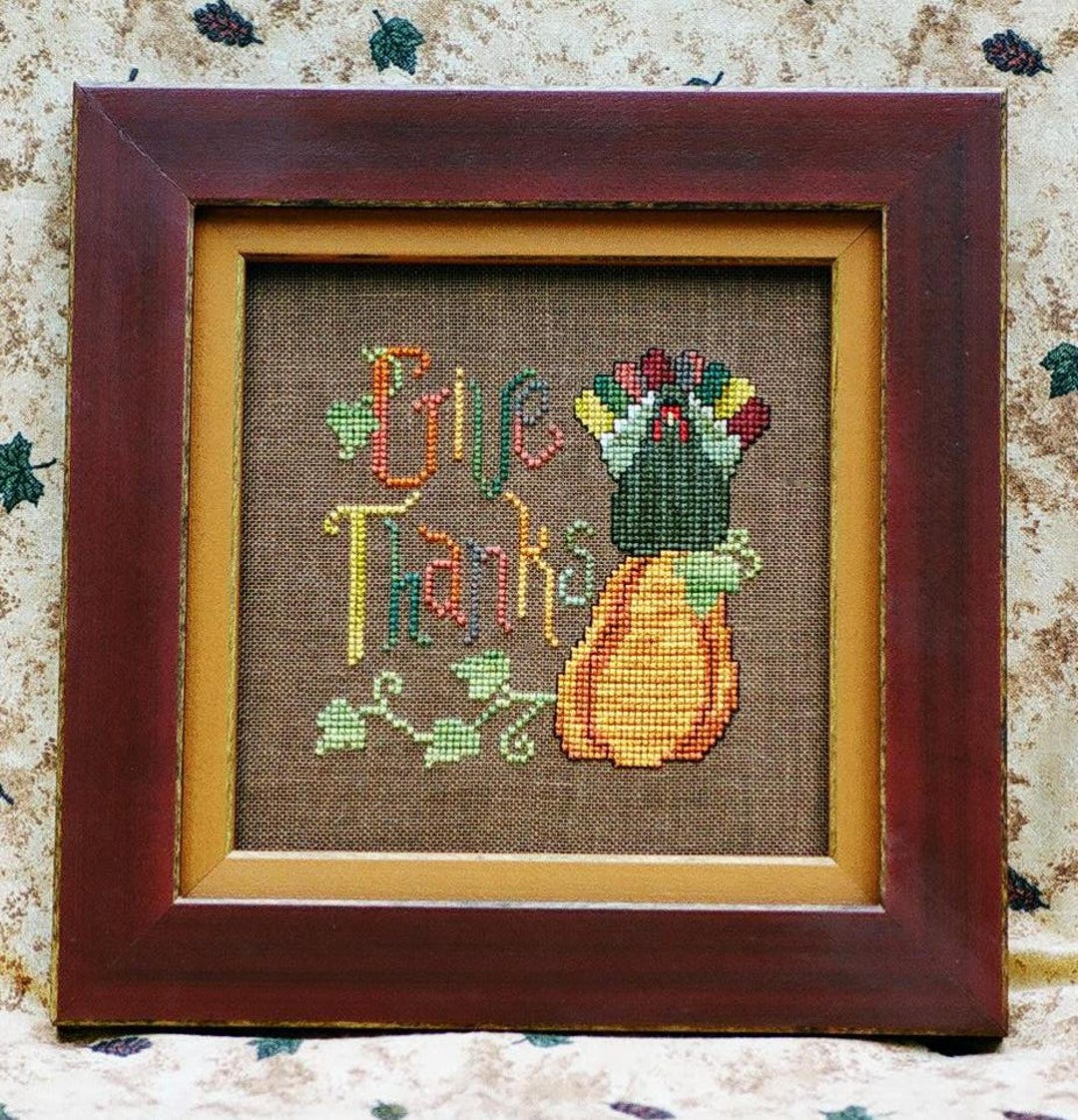 GIVE THANKS; Pattern for Cross Stitch; Instant PDF Download; Primitive ...