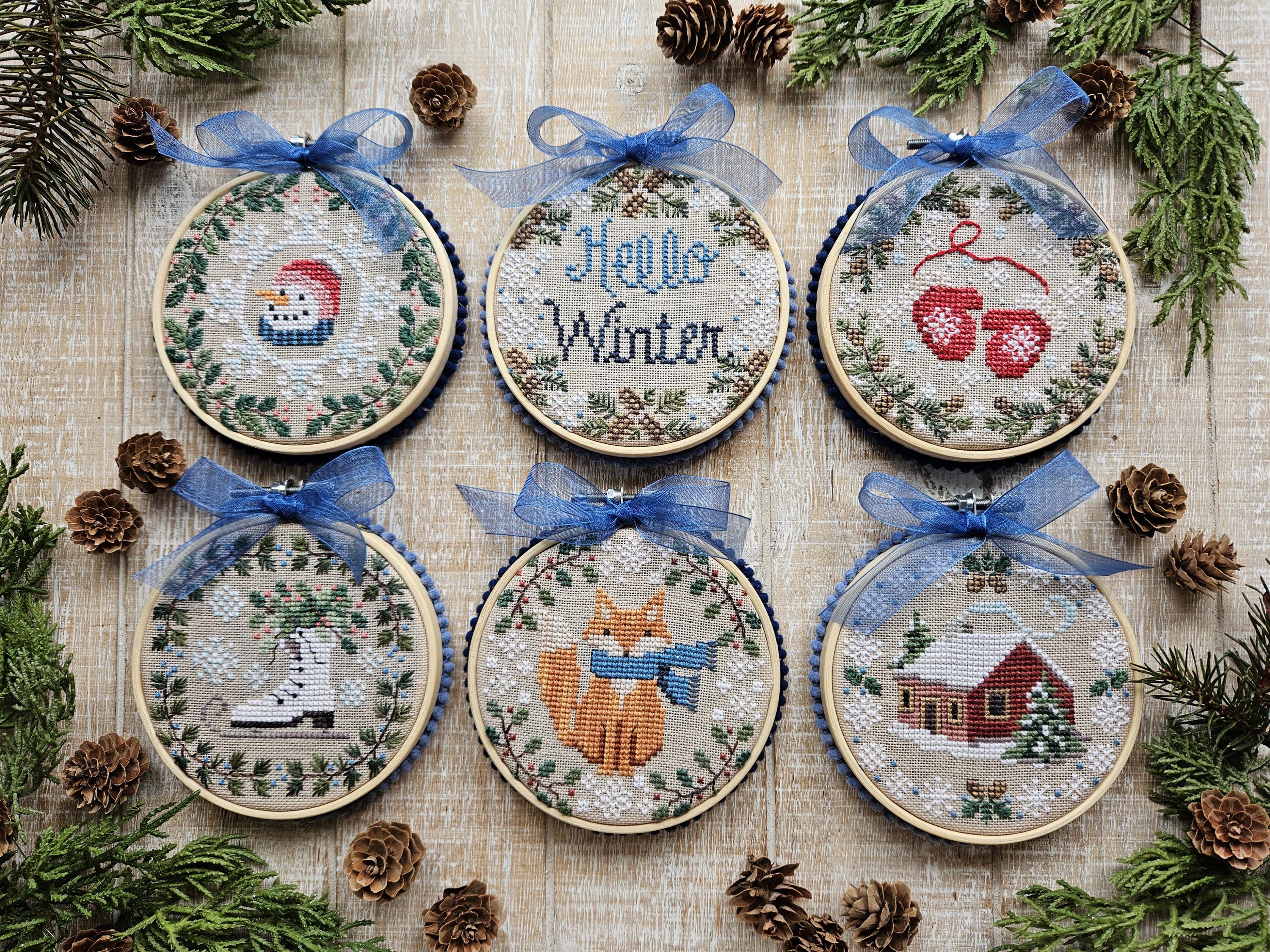 WINTER Mini Rounds; Digital Cross Stitch Pattern by Waxing Moon Designs ...