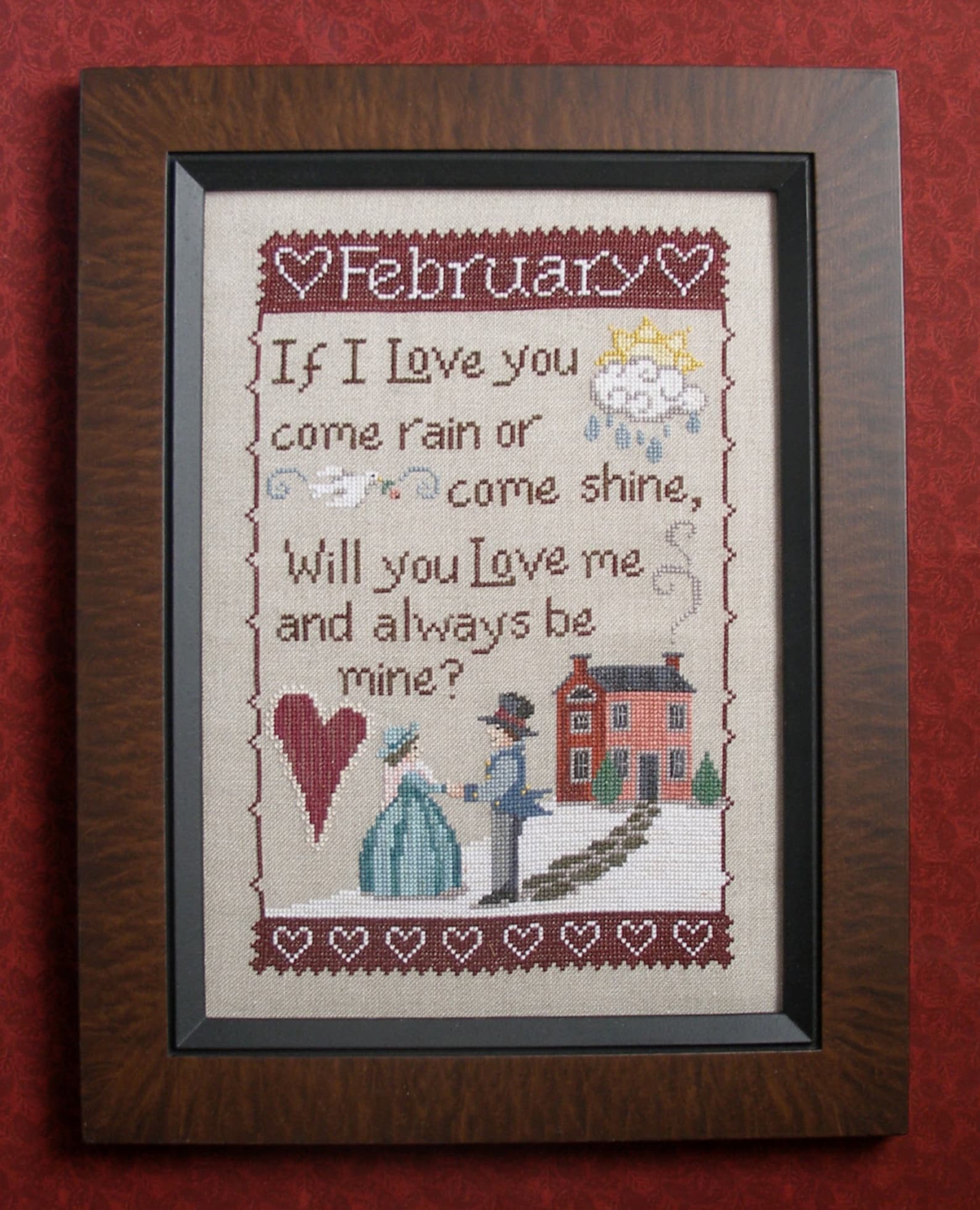 FEBRUARY SAMPLER, Downloadable Pattern for Counted Cross Stitch; PDF ...