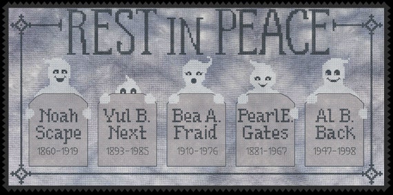 REST in PEACE Digital Design for Cross Stitch by Waxing Moon | Etsy