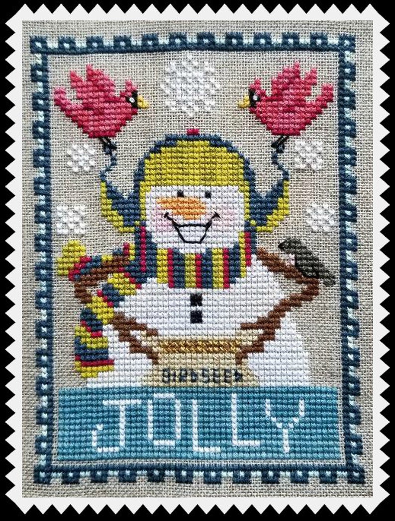 Snowman Trio Counted Cross Stitch Pattern By Waxing Moon Etsy