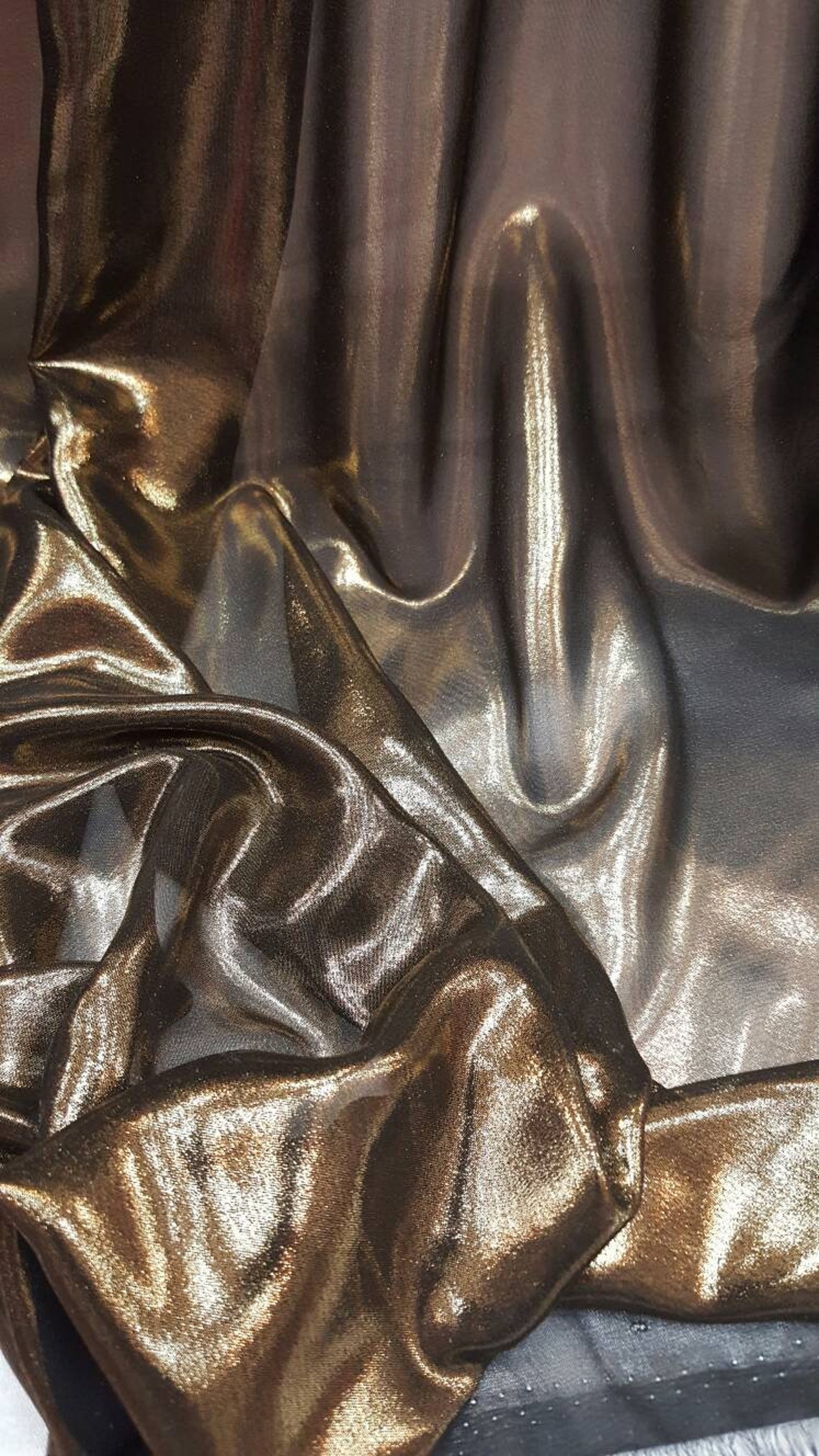 Gold Metallic Chiffon Silk Black Background Soft Flowy Prom | Etsy