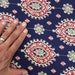 100% Japanese Rayon Challis Two Border Navy Blue and Fuchsia Pink ...