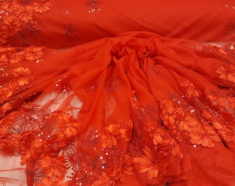 Embroidered Red Fabric - Etsy