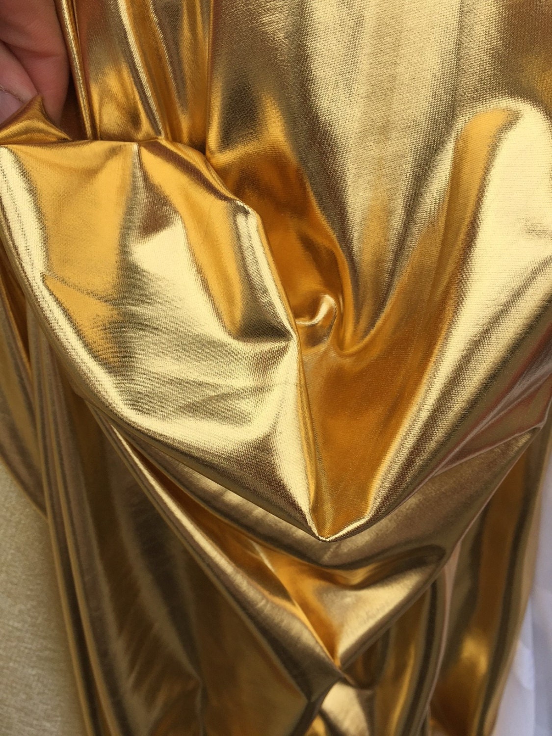 4 Way Stretch Gold Metallic Pleather Spandex Fabric Sold by - Etsy
