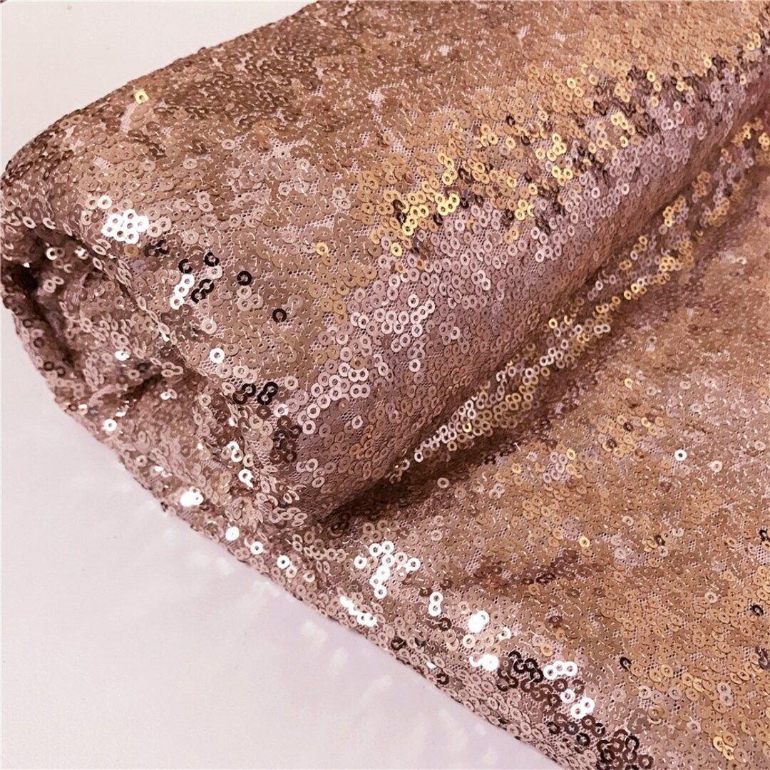 Rose Gold Sequin Fabric, by the Yard, Sequin Fabric, Tablecloth, Linen ...