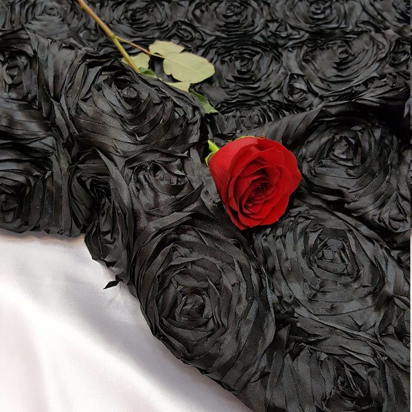 Black Fabric Roses - Etsy