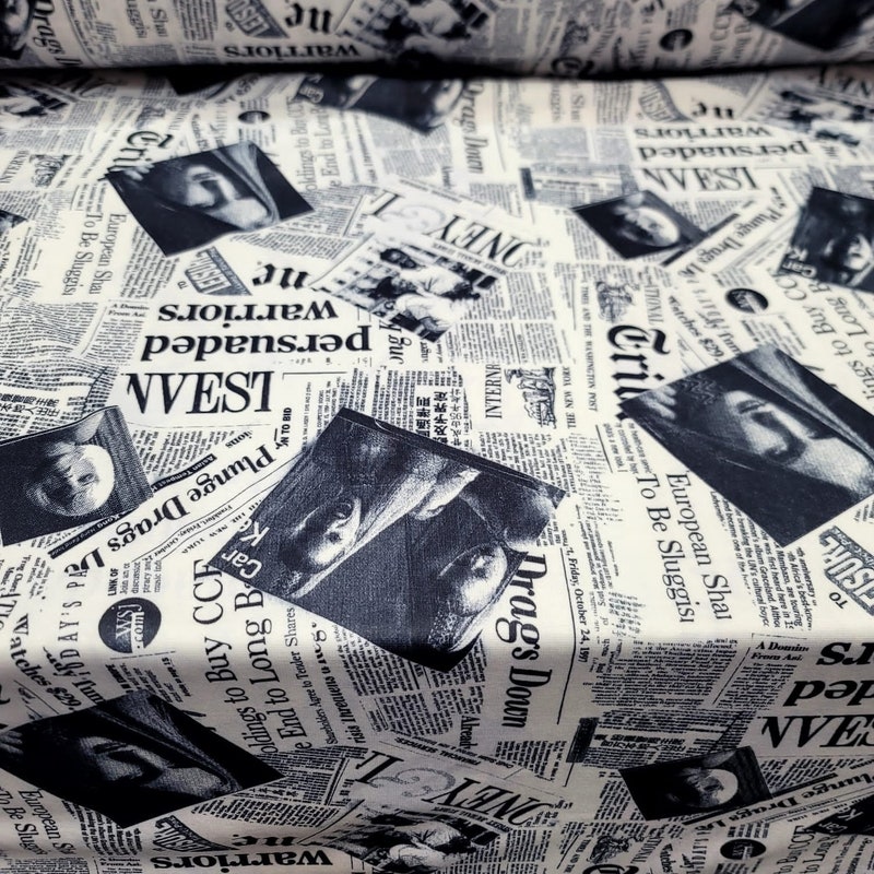 Newspaper Fabric - Etsy