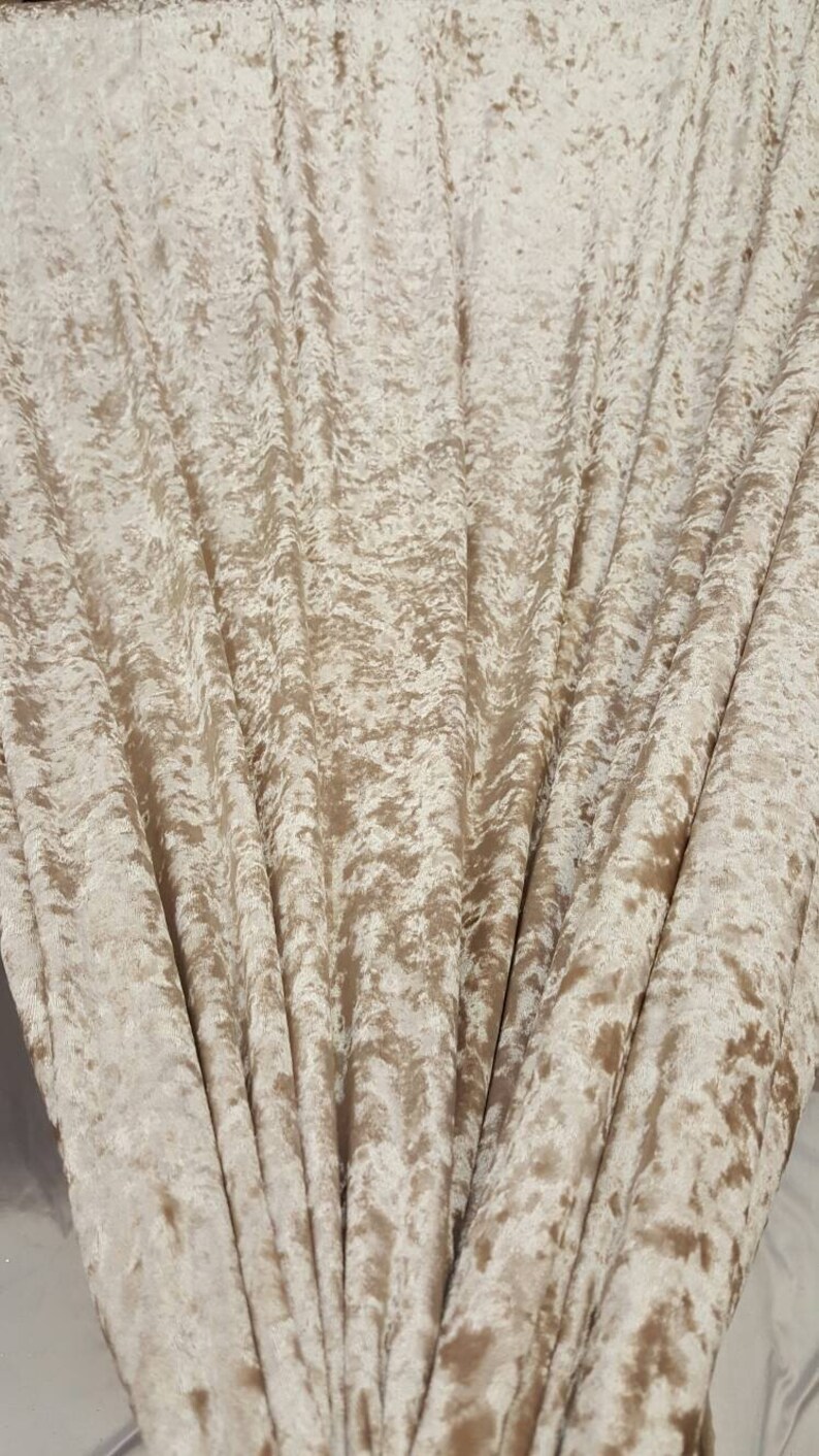 Champagne Crushed Stretch Velvet Soft Luxurious Fabric Sold by | Etsy