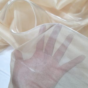 Beige Silk Organza Iridescent Sheer Fabric Sold by the Yard Party ...