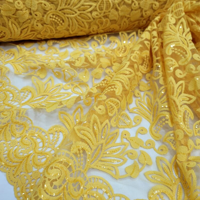 Yellow Lace Fabric - Etsy