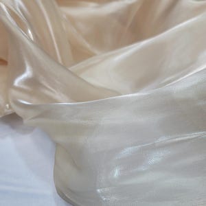 Beige Silk Organza Iridescent Sheer Fabric Sold by the Yard Party ...