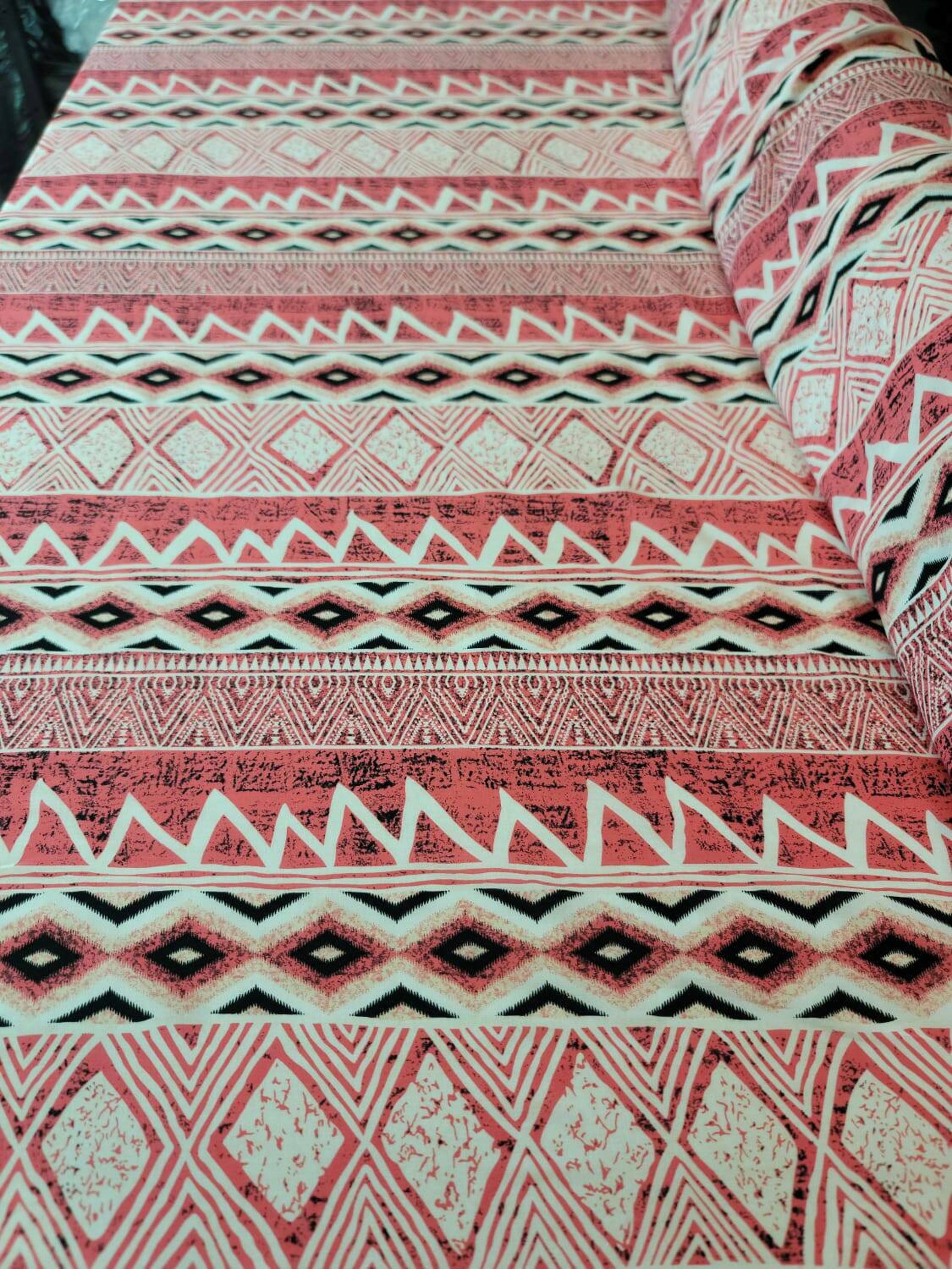 Rayon Challis tela cortada a tamaño rosa coral de blanco - Etsy España