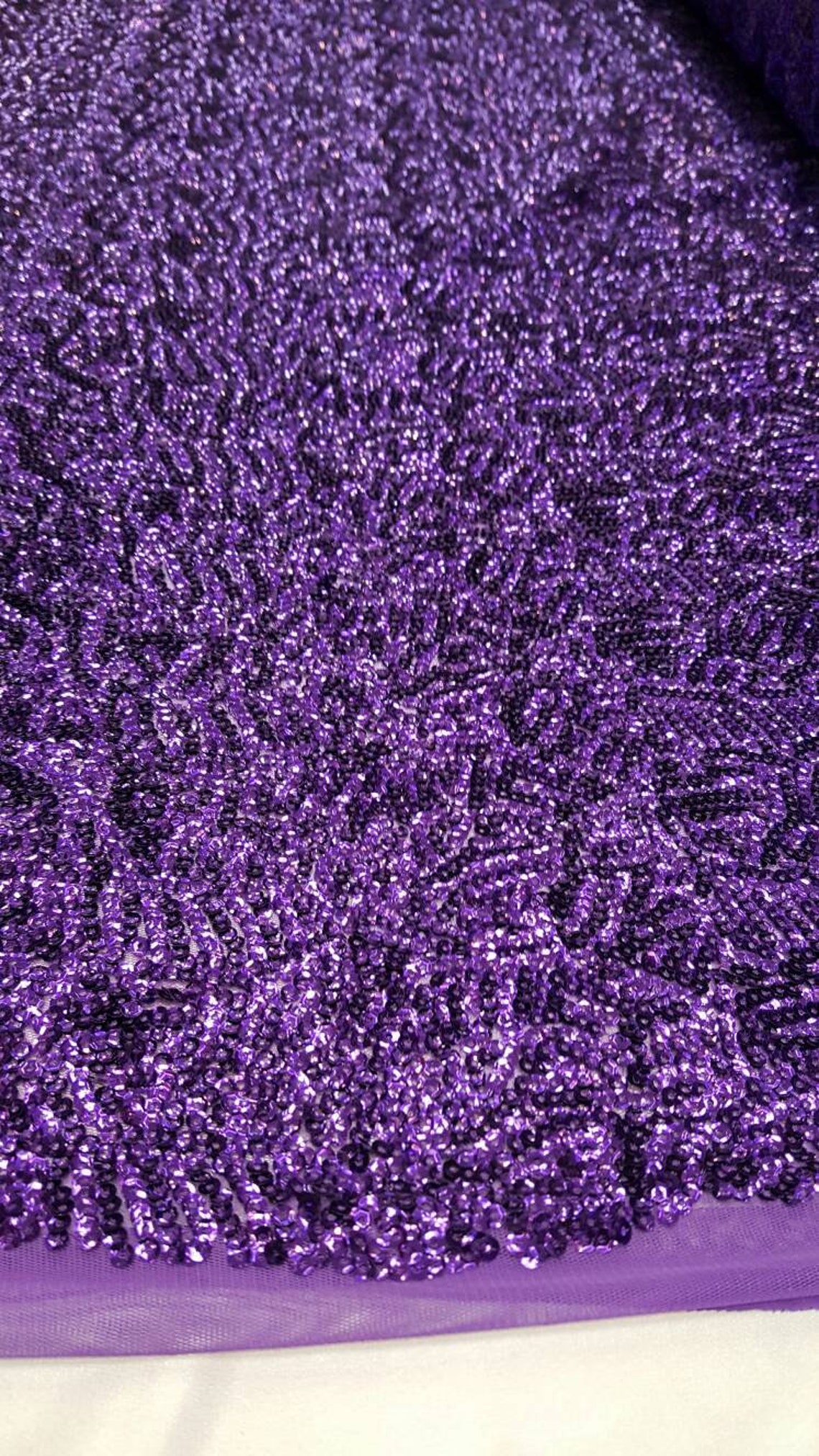 Purple Sequin Fabric Sold by the Yard Gown Quinceañera Bridal - Etsy