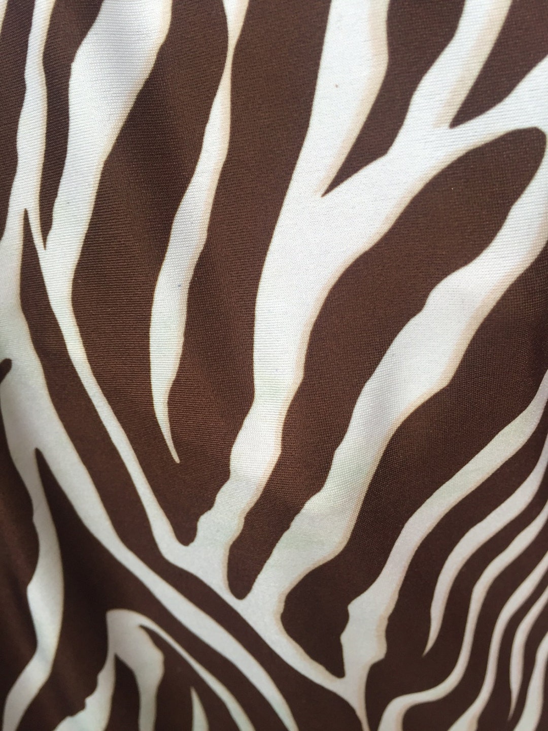 100% Polyester 4 Way Stretch Brown Zebra Pattern Fabric by the Yard - Etsy