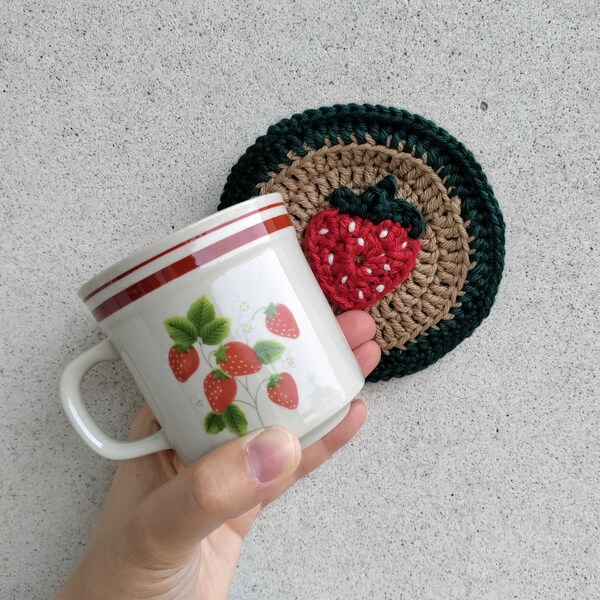 Strawberry Mug Rug - Etsy