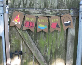 Father's Day Camping Banner Happy Father's Day | Etsy
