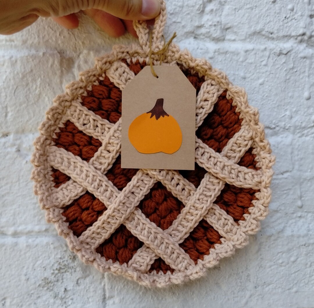 Pumpkin Pie Cotton Hot Pad ~ Cute Fall Potholder ~ Crocheted Kitchen ...