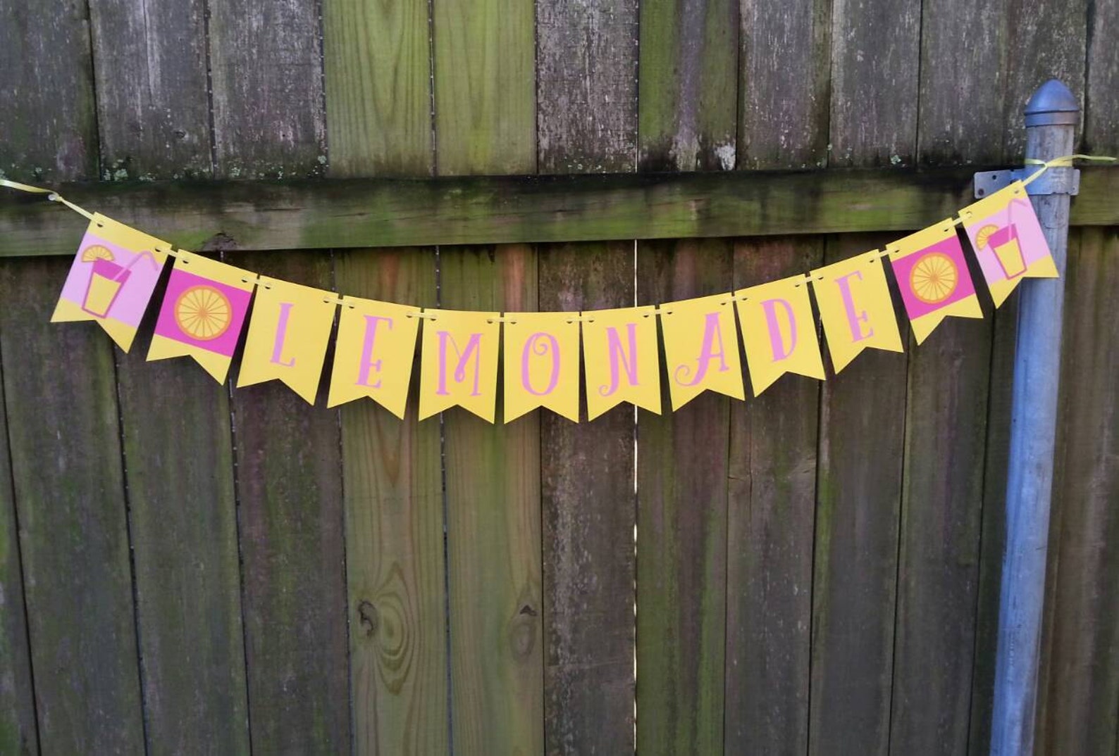 Lemonade Stand Banner Pink Lemonade Pennant Lemonade - Etsy