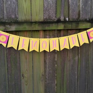Lemonade Stand Banner Pink Lemonade Pennant Lemonade Display ...