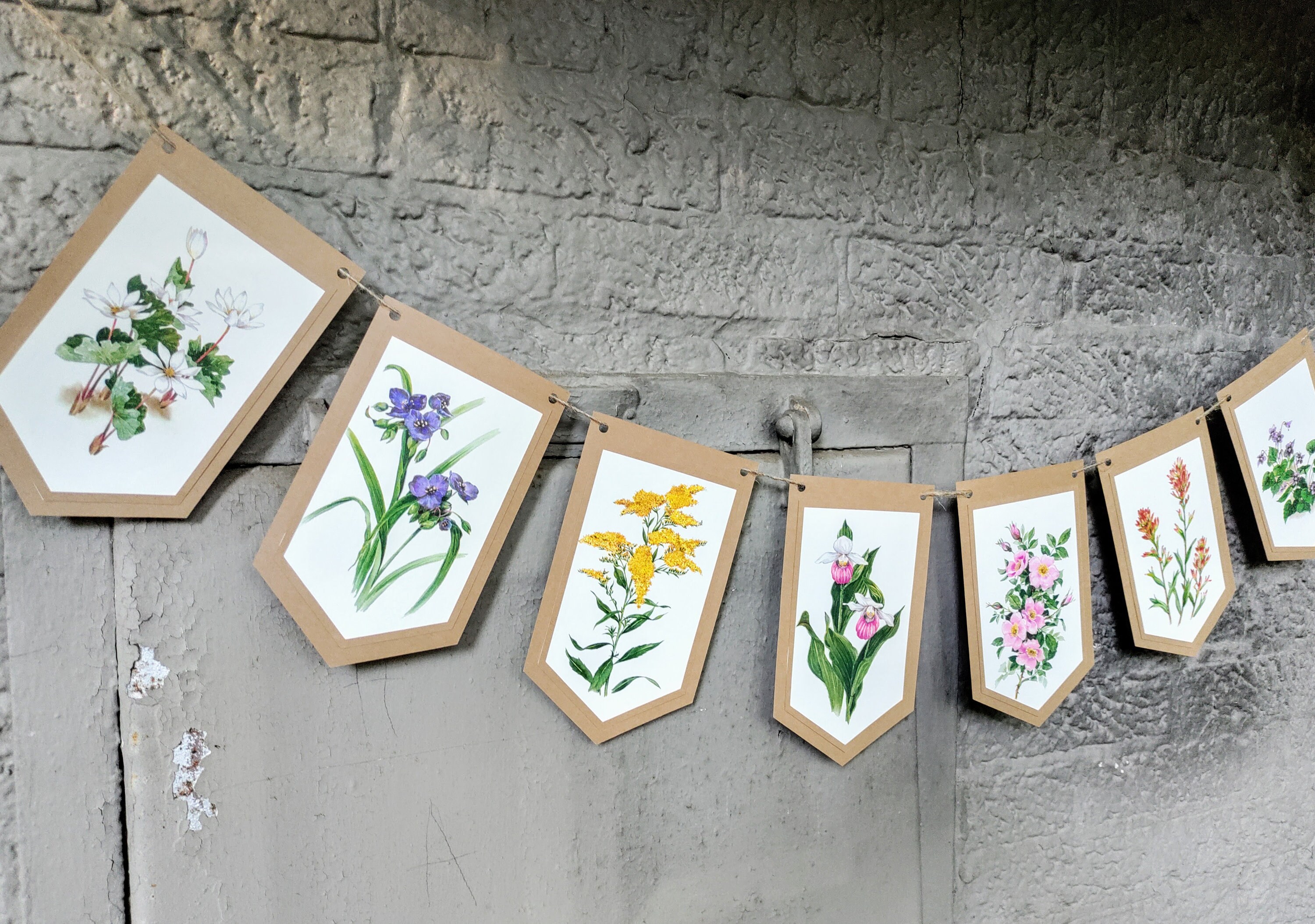 Botanical Cottagecore Banner Wildflower Bunting Decor | Etsy