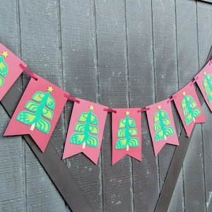 Christmas Banner Tree Garland Holiday Pennant Nordic - Etsy