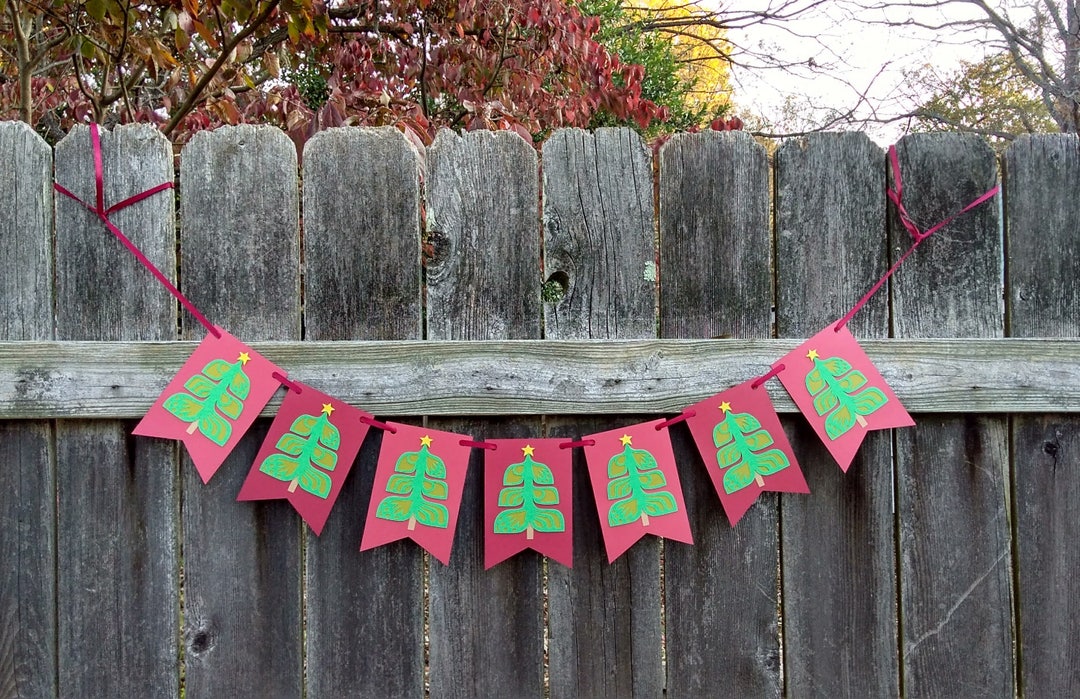 Christmas Banner Tree Garland Holiday Pennant Nordic - Etsy