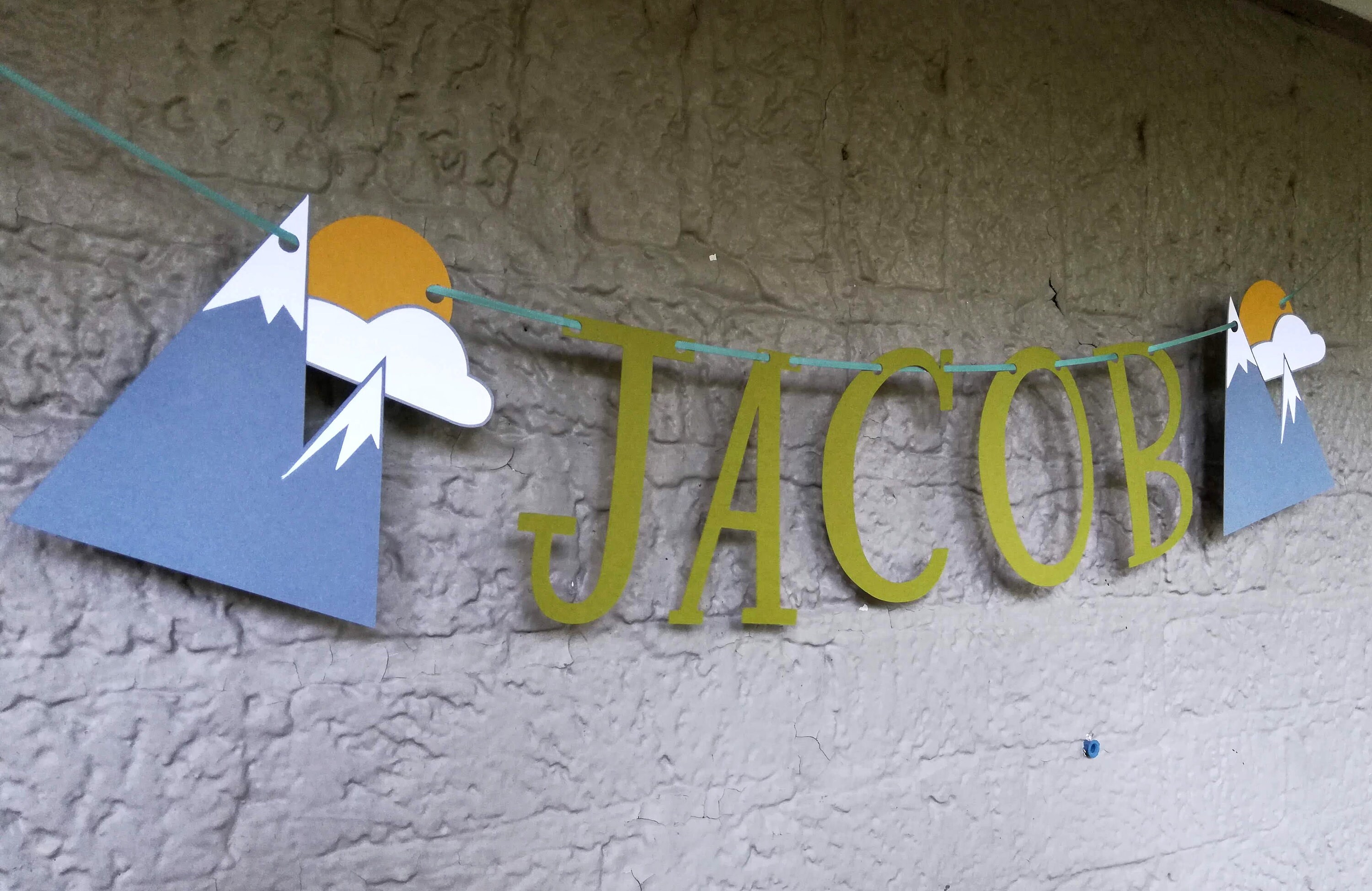 Mountain Scene Personalized Birthday Banner Customizable | Etsy