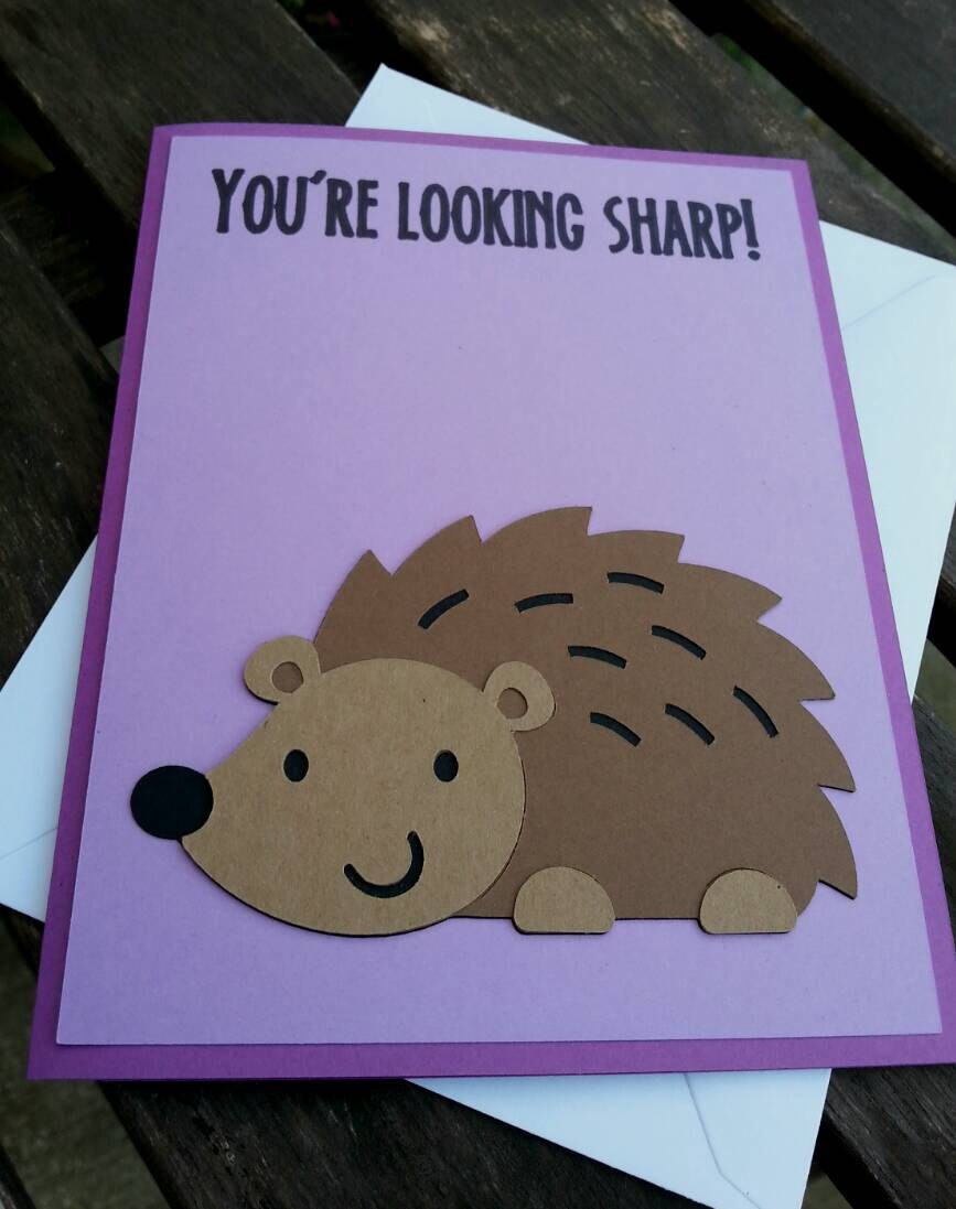 Cute Card Porcupine Card Woodland Greeting Card | Etsy