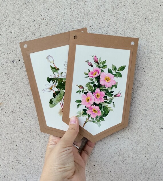 Botanical Cottagecore Banner Wildflower Bunting Decor - Etsy