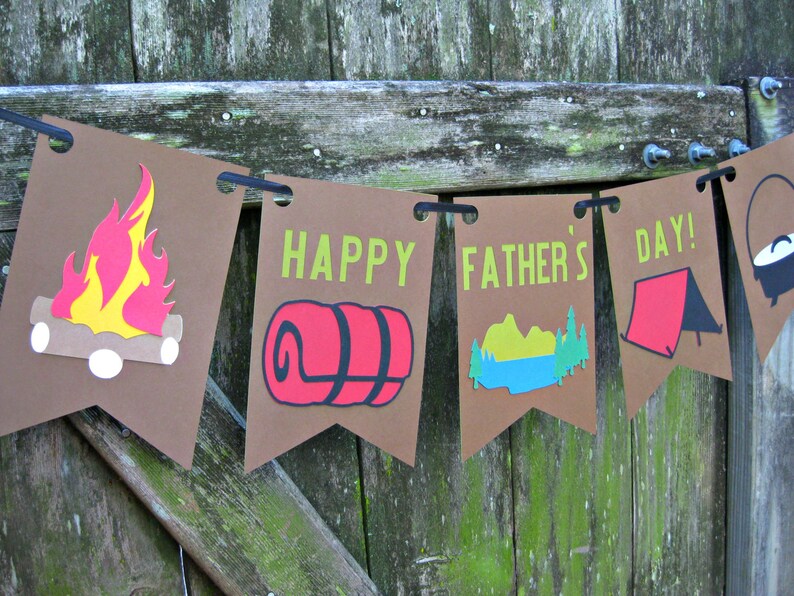Father's Day Camping Banner Happy Father's Day | Etsy
