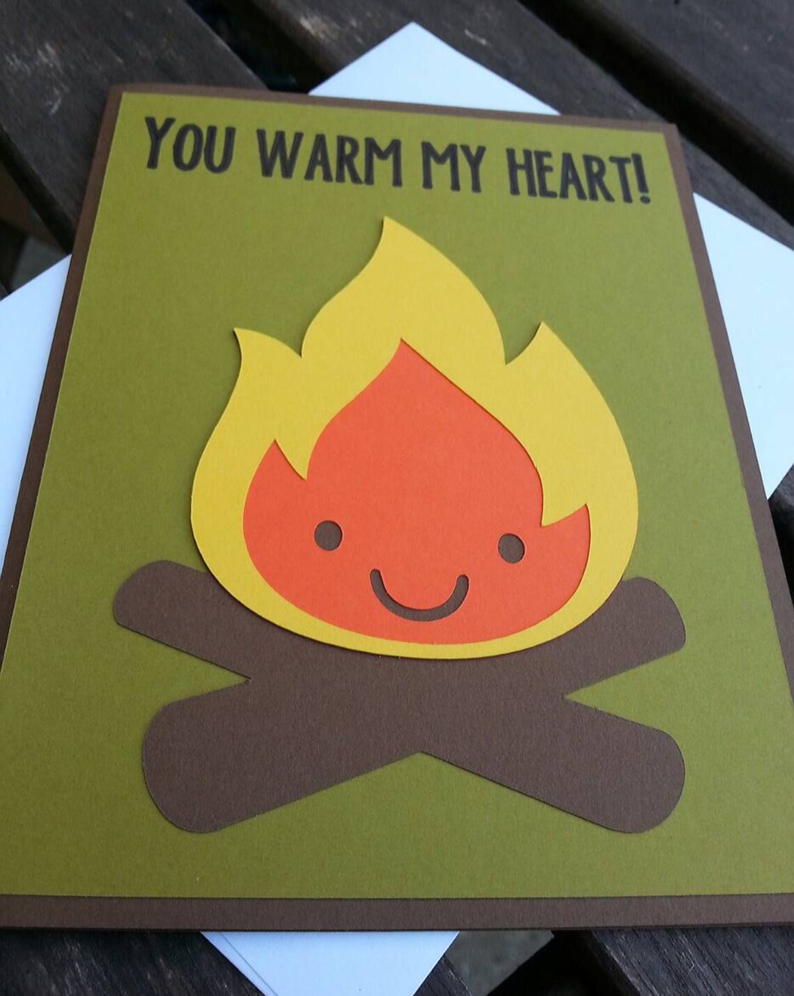 Campfire Card Love Card Camping Themed Notecard Nature - Etsy