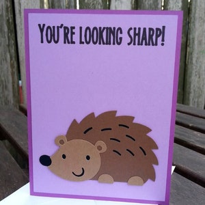 Cute Card Porcupine Card Woodland Greeting Card Encouragement Card Love ...