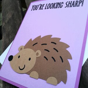 Cute Card Porcupine Card Woodland Greeting Card Encouragement Card Love ...