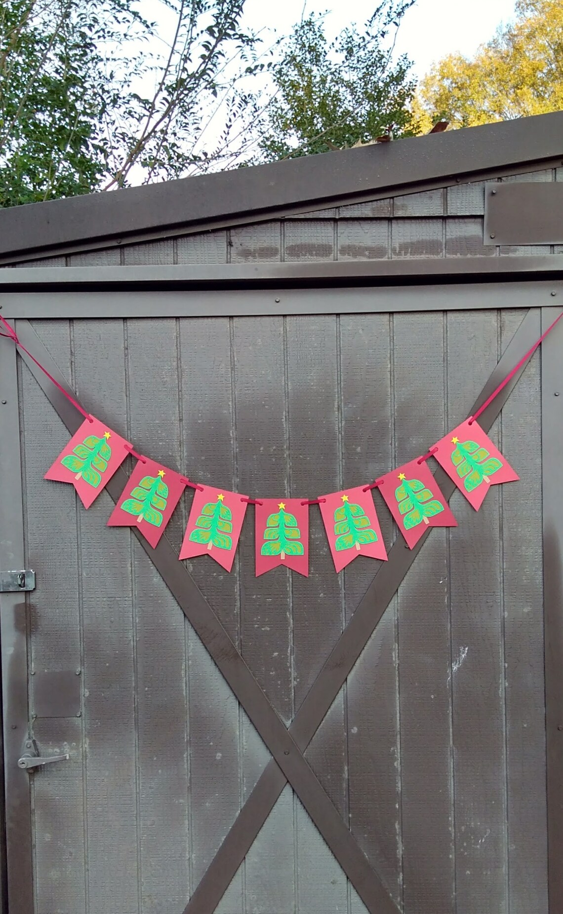 Christmas Banner Tree Garland Holiday Pennant Nordic - Etsy