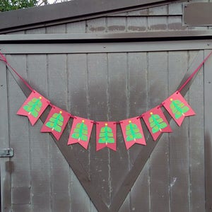 Christmas Banner Tree Garland Holiday Pennant Nordic - Etsy