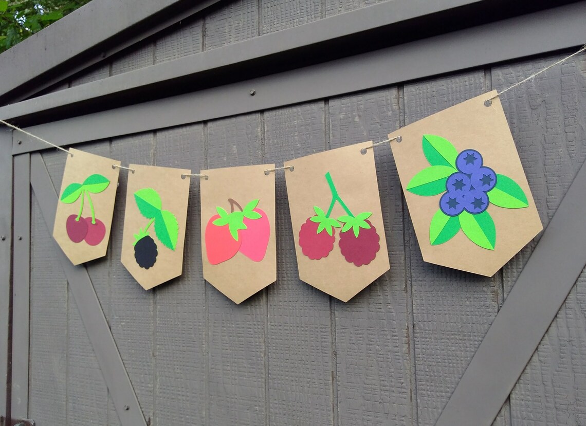 Berry Banner Farmer's Market Decor Berry Patch Fruit | Etsy