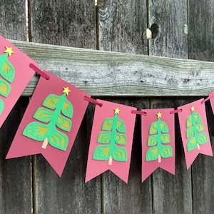 Christmas Banner Tree Garland Holiday Pennant Nordic - Etsy