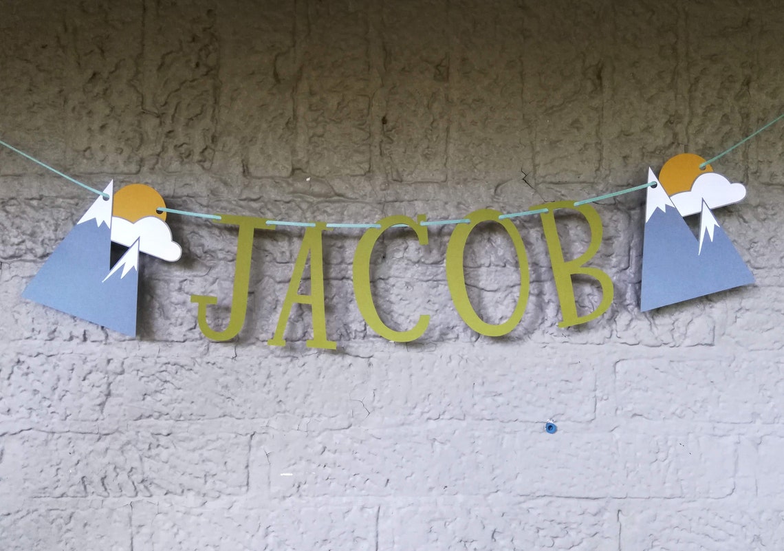 Mountain Scene Personalized Birthday Banner Customizable - Etsy